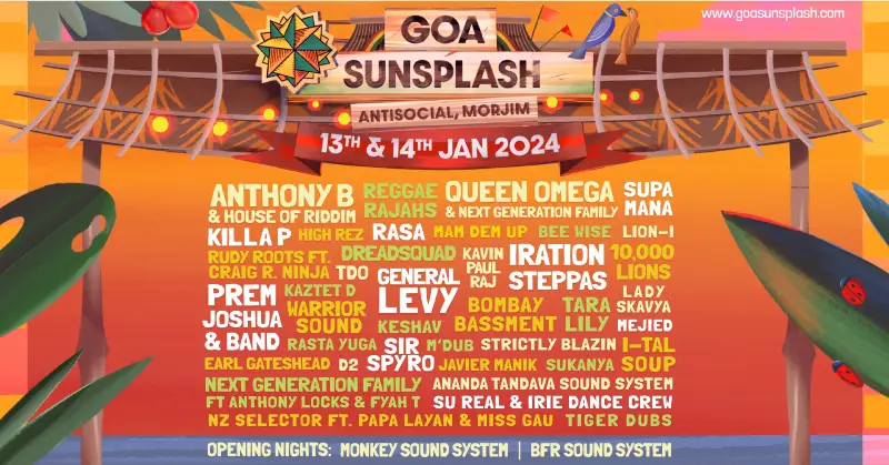 Goa Sunsplash 2024 - Music Events | Event tickets Goa