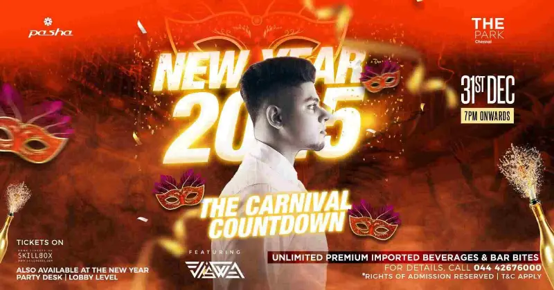 The Carnival Countdown NYE 2025 at Pasha - New Year 2025 | Event ...
